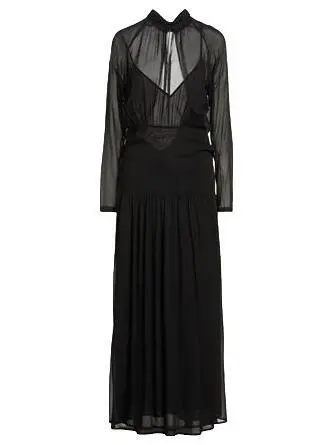 SEMICOUTURE Maxi Dress In Acetate And Silk - Black