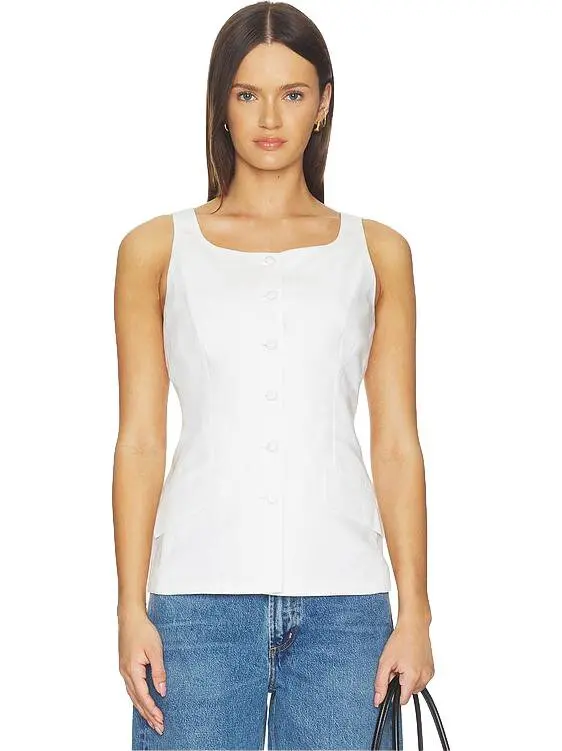 Rag & Bone Lola Linen Boatneck Vest - White