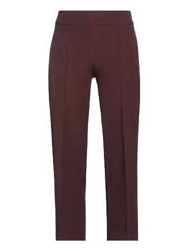 SEMICOUTURE Dark Polyester Blend Stretch Cropped Pants - Brown