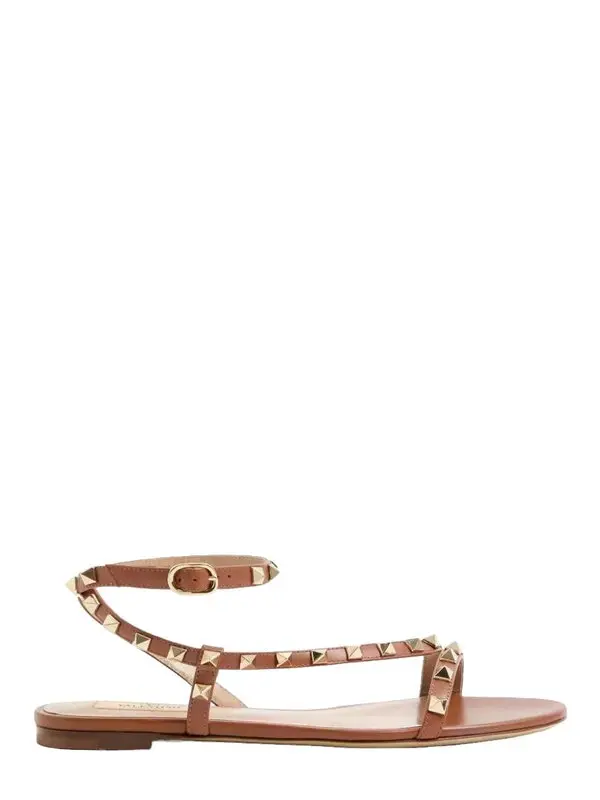 Valentino Garavani Rockstud Leather Sandals - Brown