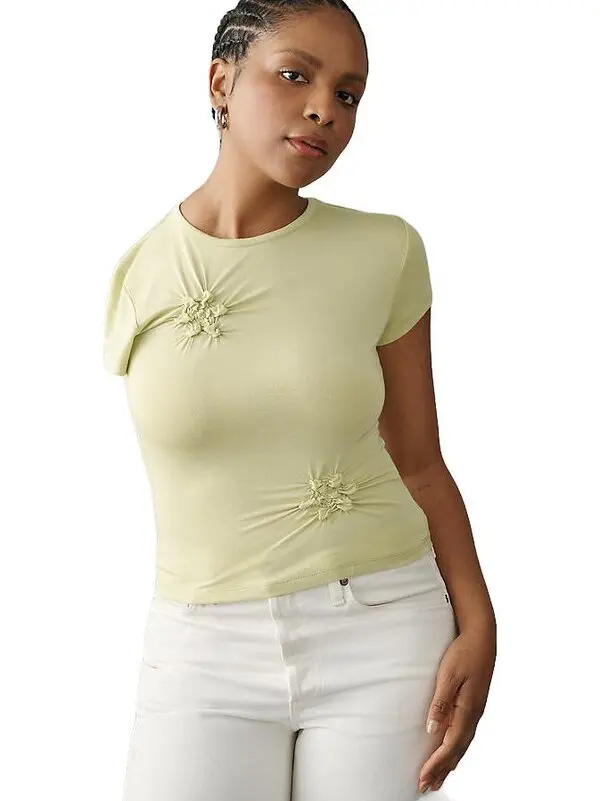DAMSON MADDER Arlo Jersey Tee With Embellished Detailing - Green