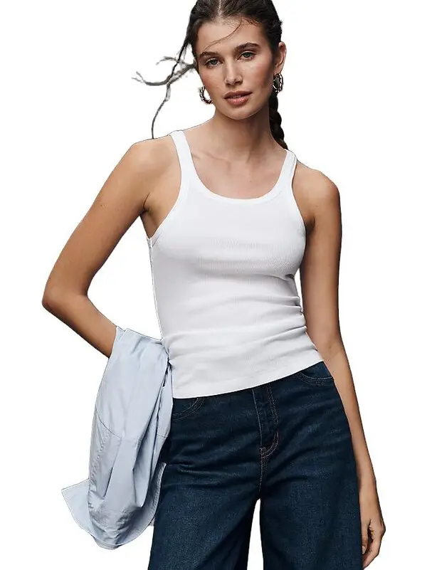 Sanctuary Sprinter Rib Tank Top - White