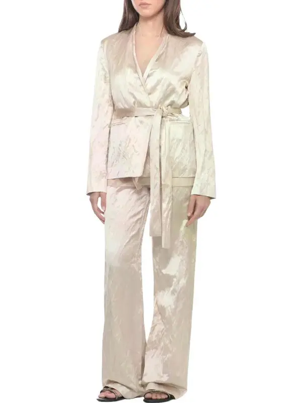 Antonelli Firenze Belted Crinkled Finish Jacket - Neutrals