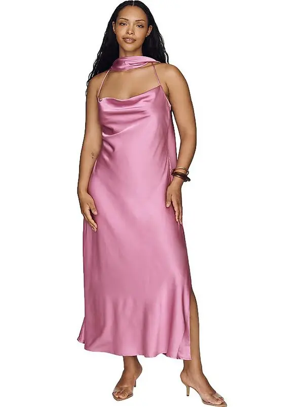 Maeve Scarf Midi Slip Dress - Crocus