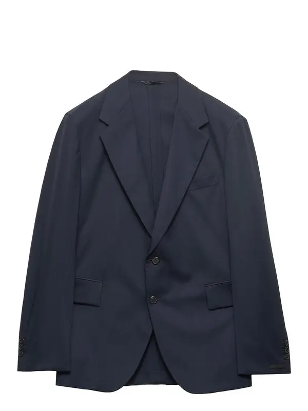 Prada Single-breasted Cashmere Jacket - Navy