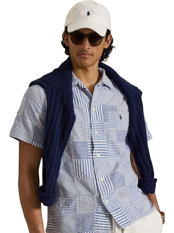Ralph Lauren Classic Fit Patchwork Seersucker Shirt - Patchwork Blues