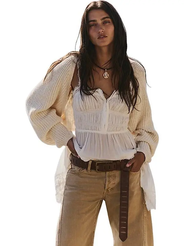 Free People We The Free Easy Knit Shrug - Sugar Tea Combo