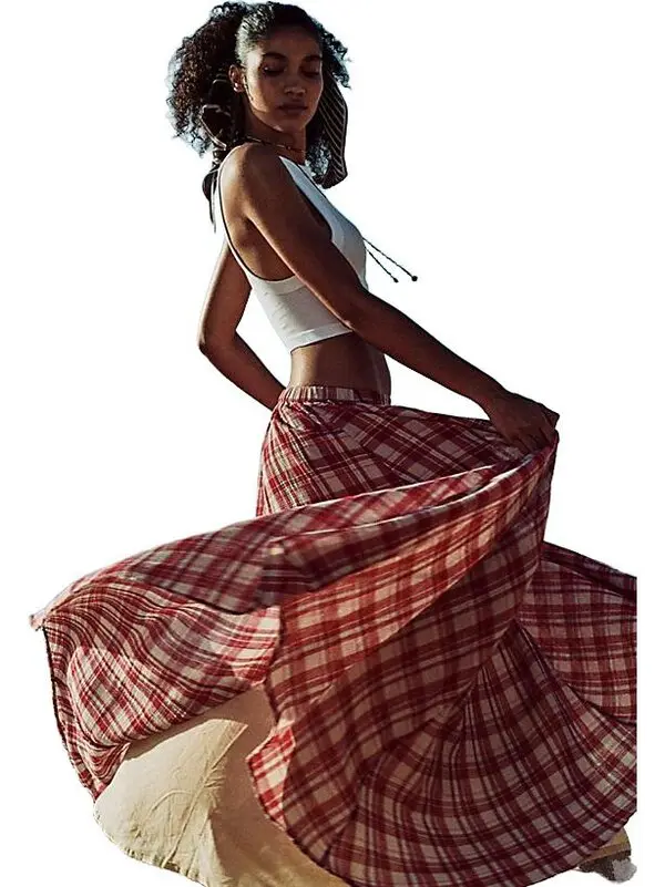 Free People Ives Maxi Skirt - Cherry Combo
