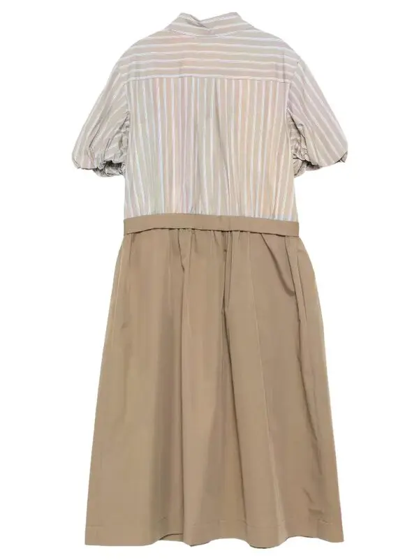 Dice Kayek Striped Shirt Dress With Sculptural Sleeves - Brown