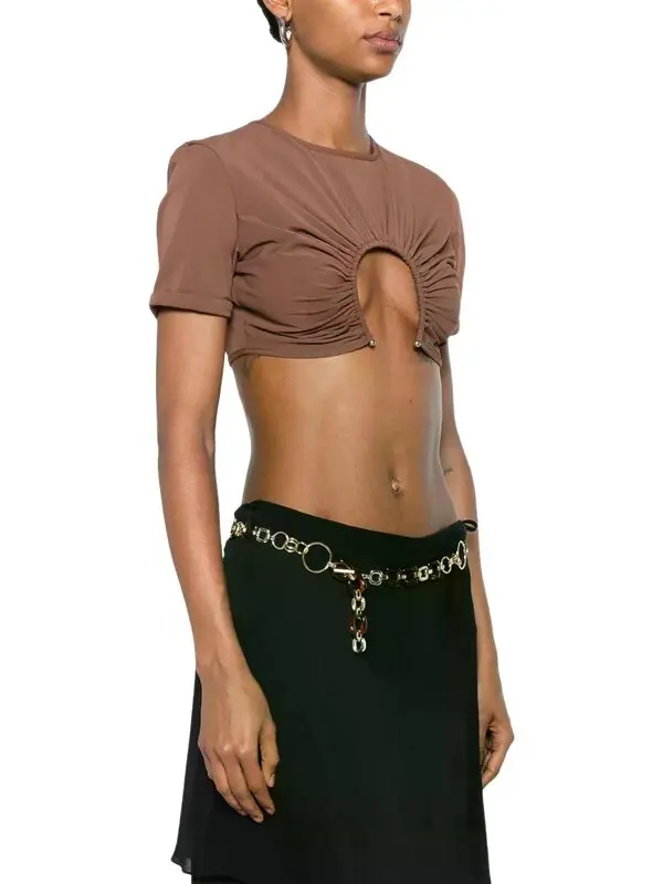 Christopher Esber U-prong Ruched Top - Brown