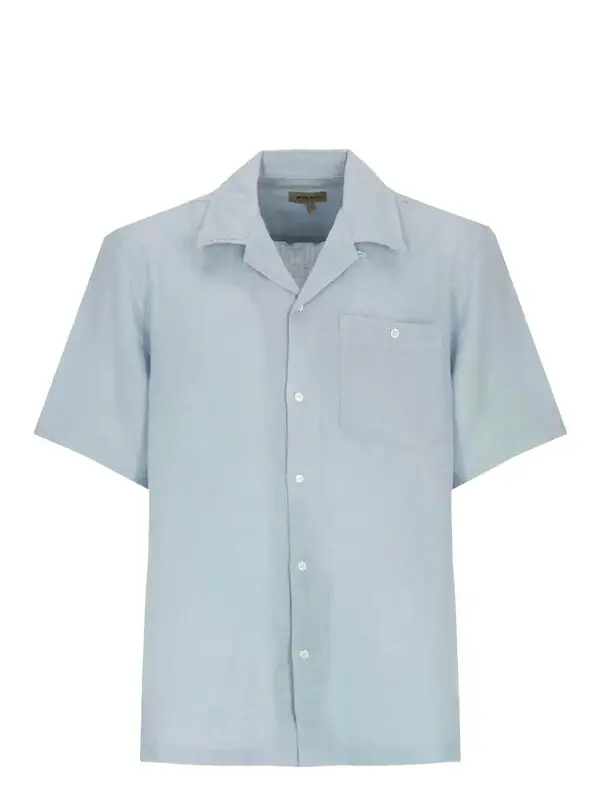 Woolrich Short-sleeve Camp-collar Shirt - Blue