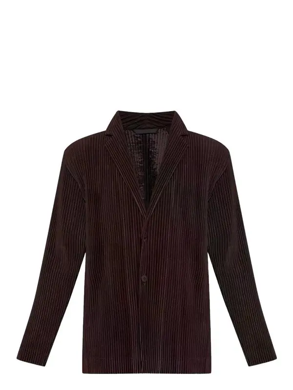 Issey Miyake Pleated Notch-lapel Jacket - Brown