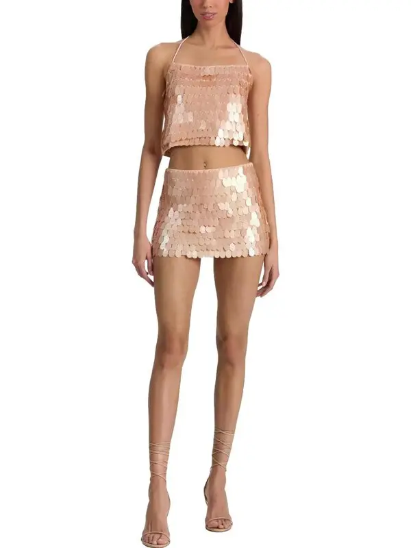 Alice + Olivia Sequin Cropped Top - Pink