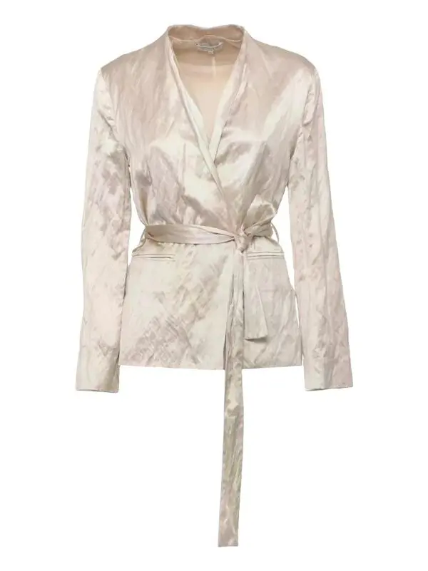 Antonelli Firenze Belted Crinkled Finish Jacket - Neutrals