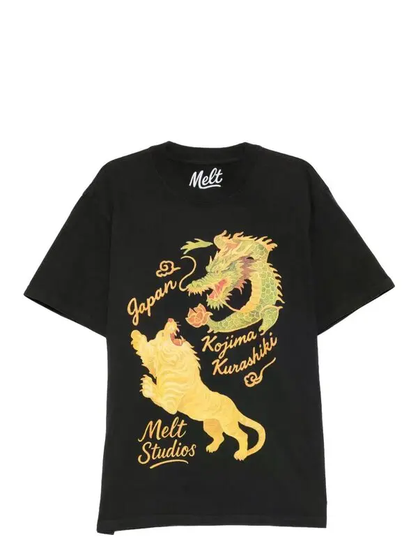 MELT Dragon-print Tiger-print T-shirt - Black