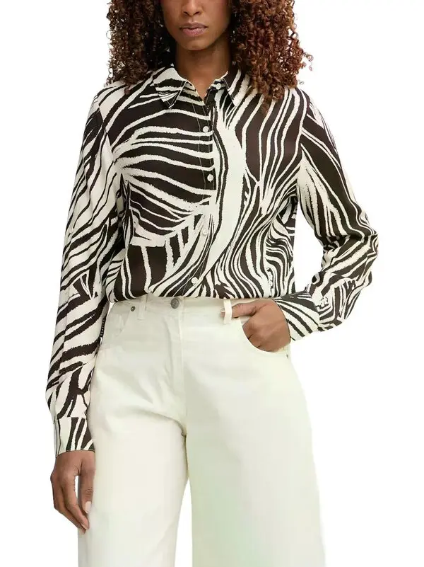 Guess Zebra-print Long-sleeve Shirt - Brown