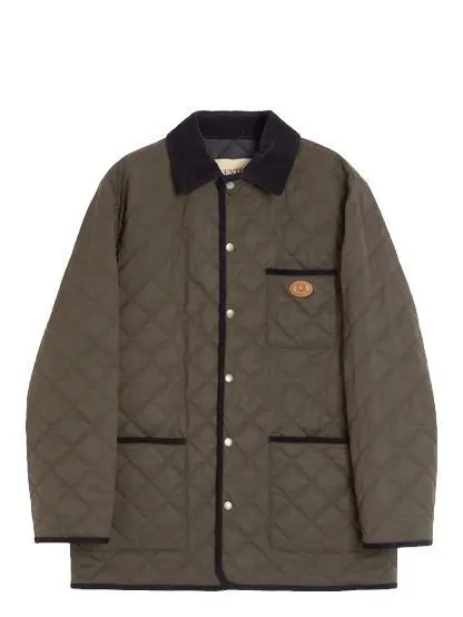 Valentino Garavani Quilted Nylon Shirt Jacket With Vlogo Patch - Green