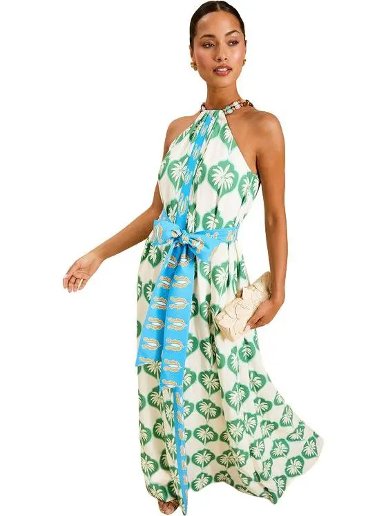 Mestiza New York Bijou Halter Gown - Blue