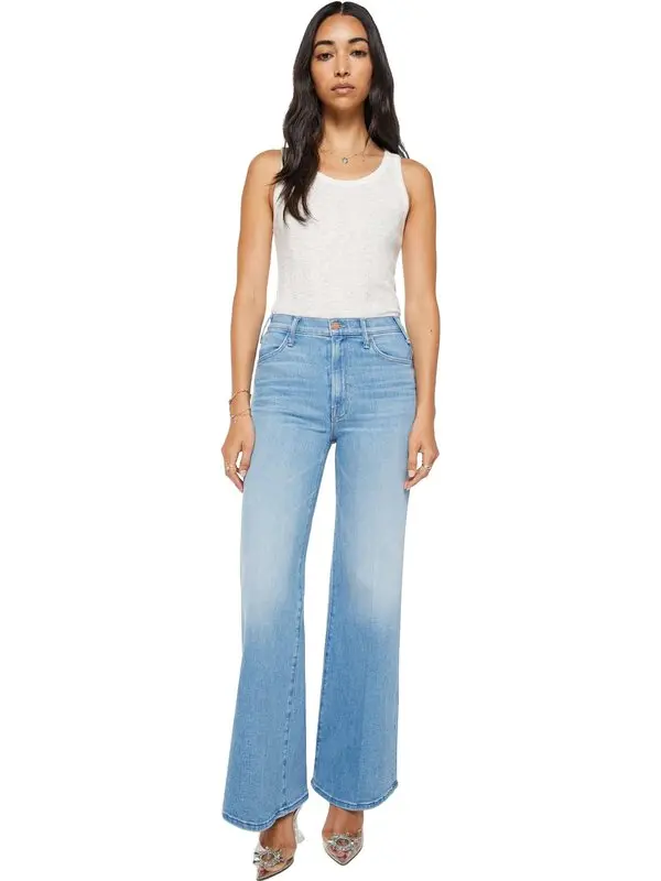 MOTHER The Hustler Roller Sneak Room Service Jeans - Light Blue