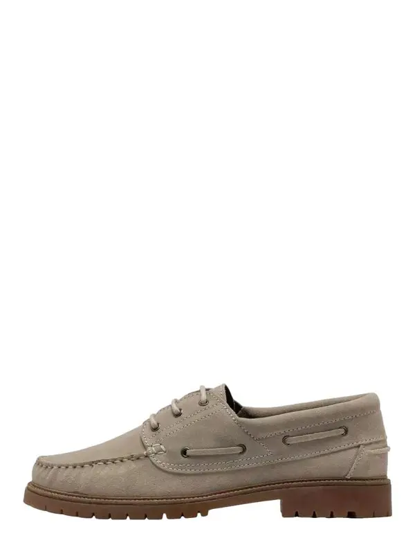 LES DEUX Suede Boat Shoes - Neutrals