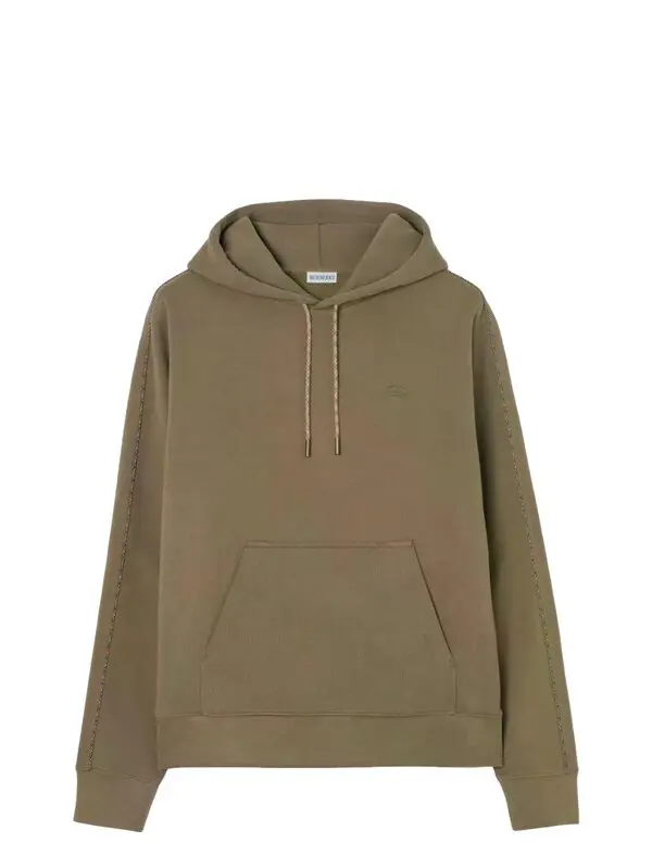 Burberry Check Piping Cotton Hoodie - Brown