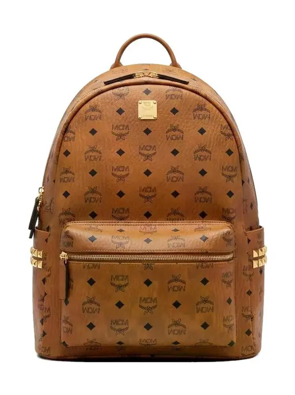 Mcm Stark Stud-embellished Backpack - Brown