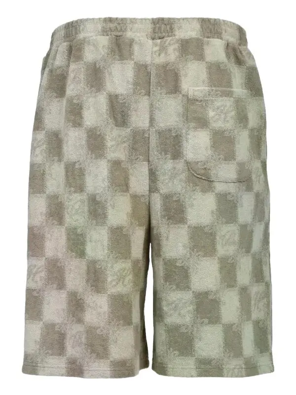 BREATH Checkerboard-pattern Terry Cloth Shorts - Neutrals