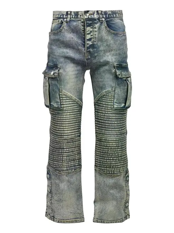 BREATH Panelled Cargo Jeans - Blue