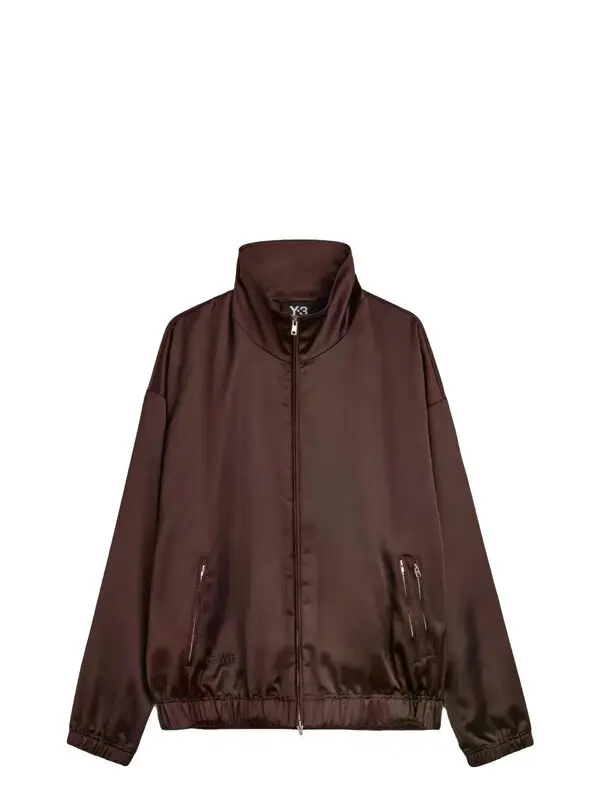 Y3 Embroidered Satin Jacket - Brown