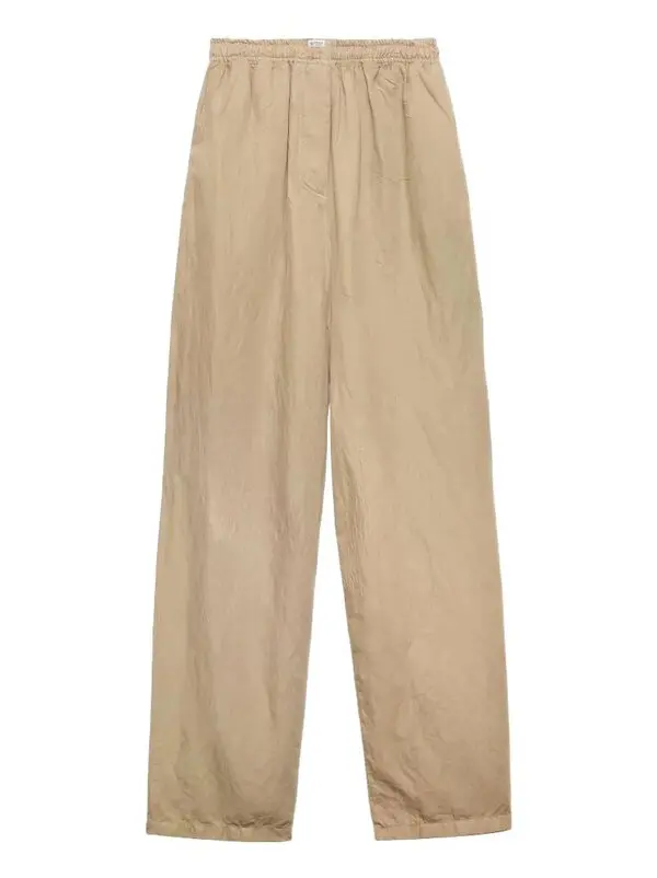 Prada Cotton And Linen Pants With Logo Detail - Grey