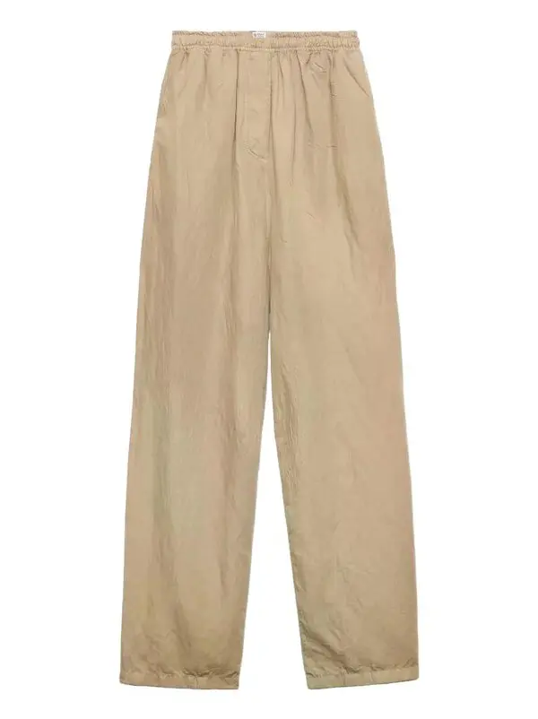 Prada Cotton And Linen Pants With Logo Detail - Grey