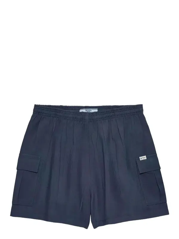 Prada Light Mohair Drawstring Shorts - Blue