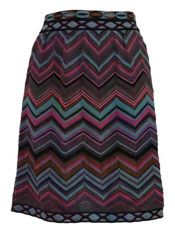 Missoni A-line Knitted Skirt - Purple