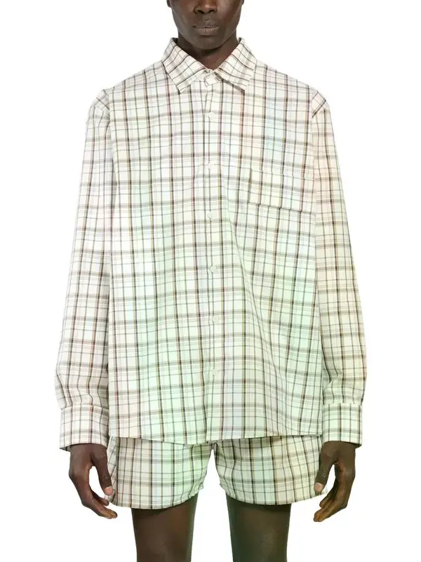 BRYAN JIMENEZ Check-pattern Shirt - White