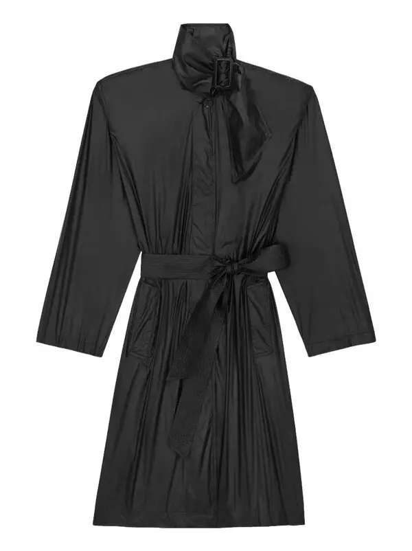 Saint Laurent Lavallière Buckle-neck Trench Coat - Black