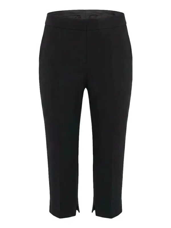 Elie Saab Cady Cropped Slit-hem Trousers - Black