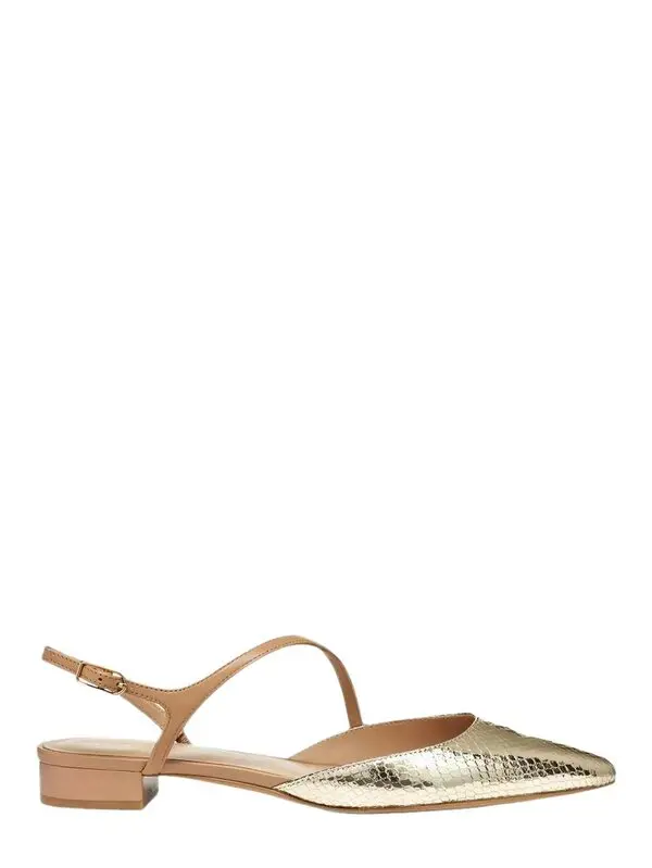 Geox Giselda Snakeskin-effect Slingback Shoes - Gold