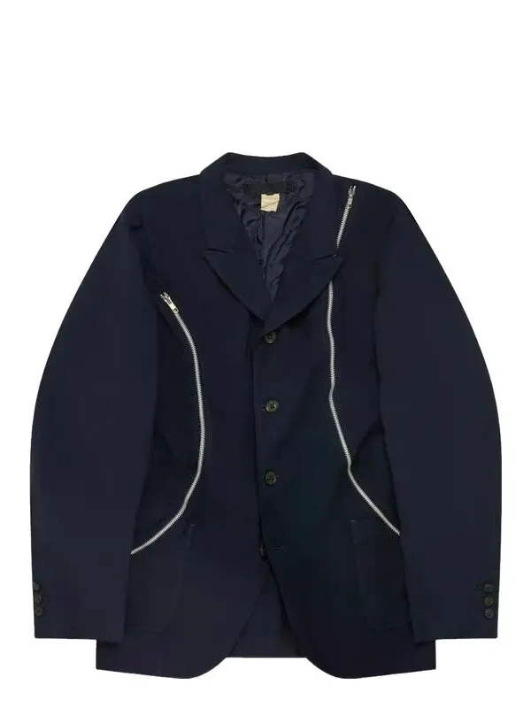 Comme Des Garçons Single-breasted Zip-detail Blazer - Blue