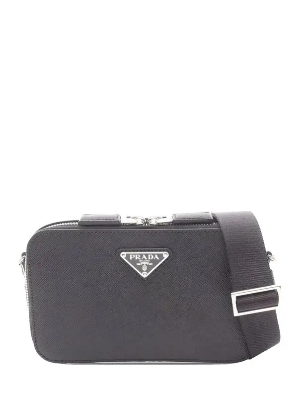 Prada Saffiano Brique Shoulder Bag - Black
