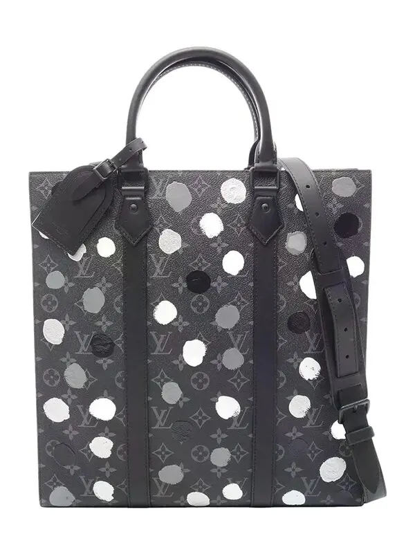 LOUIS VUITTON X Yayoi Kusama Monogram Eclipse Sac Plat Satchel - Black