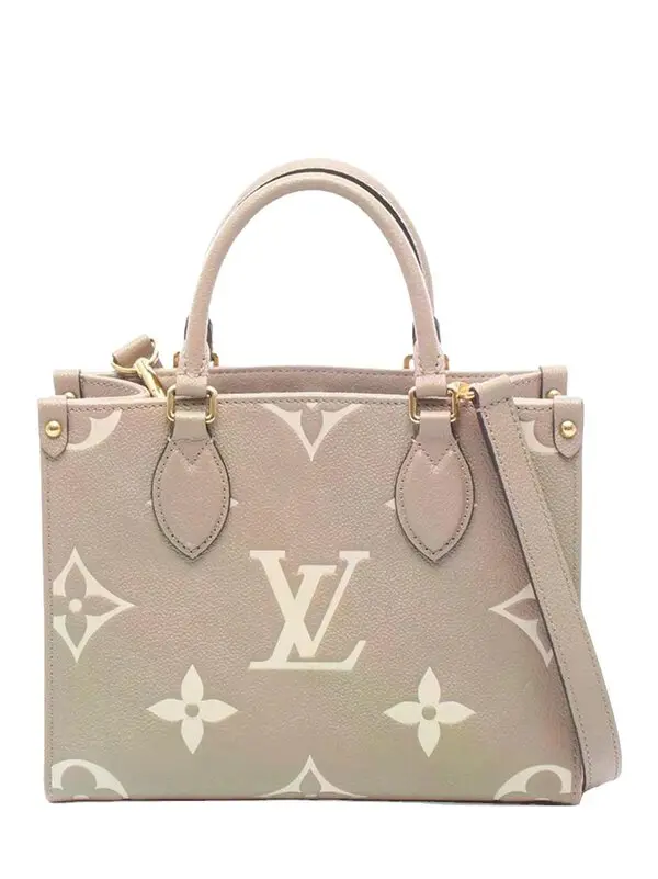 LOUIS VUITTON Monogram Empreinte Giant Onthego Pm Satchel - Brown