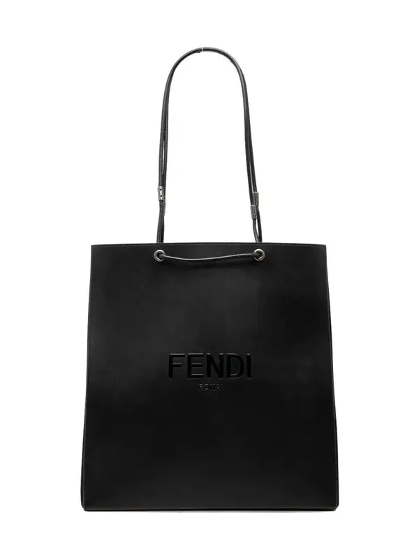 Fendi Medium Leather Shopping Satchel - Black