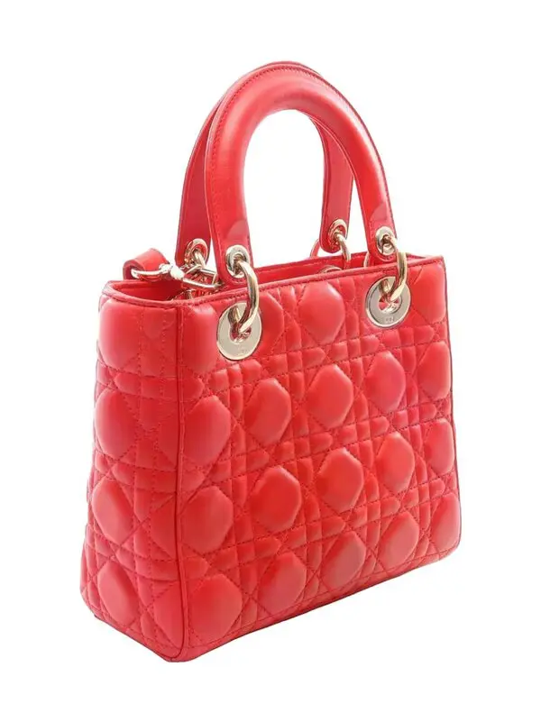 Dior Small Calfskin Lady Satchel - Red