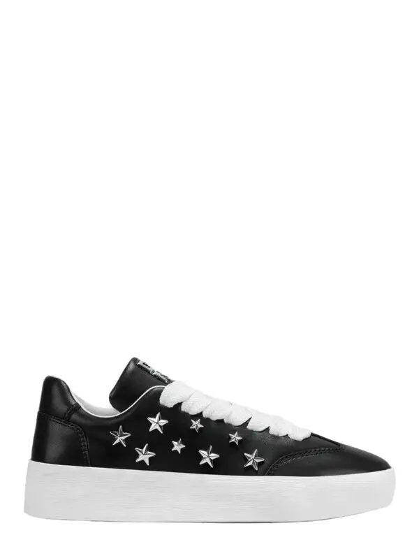 Dkny Glynda Star Embellished Lace-up Sneakers - Black