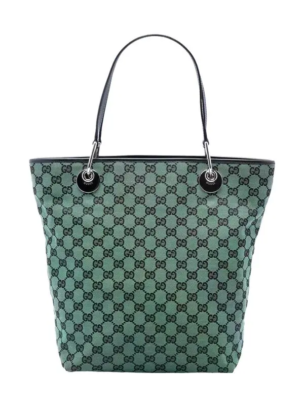 Gucci Gg Canvas Eclipse Tote Bag - Green