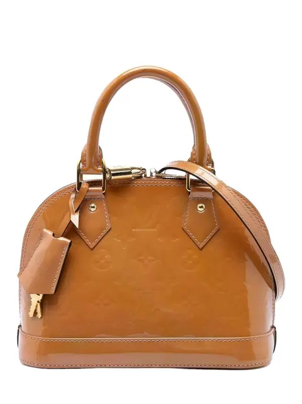 LOUIS VUITTON Monogram Vernis Alma Bb Satchel - Brown