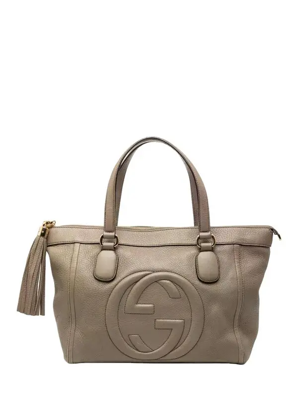 Gucci Soho Leather Tote Bag - Brown