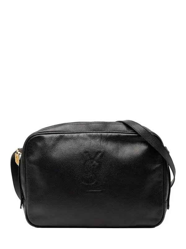 Saint Laurent Calfskin Monogram Lou Camera Bag - Black