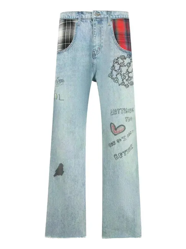 SATOSHI NAKAMOTO Nessa Graphic Print Jeans - Blue