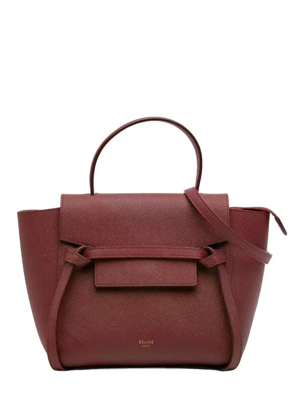Celine Nano Grained Calfskin Belt Bag Satchel - Red